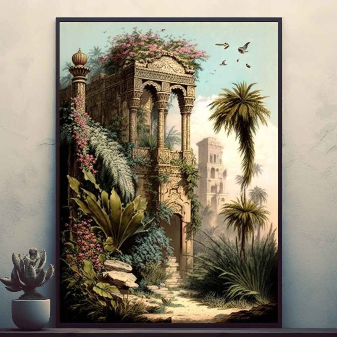 Hanging Garden Vintage Posters Prints Wall Art Modern Home Room Bar ...