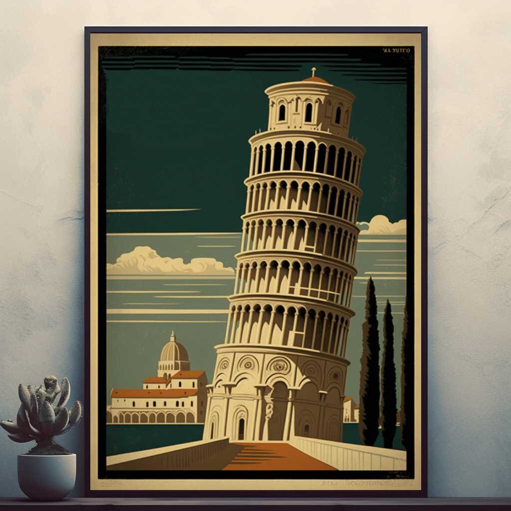 Leaning Tower of Pisa Travel Poster Posters Prints Wall Art Modern Home ...