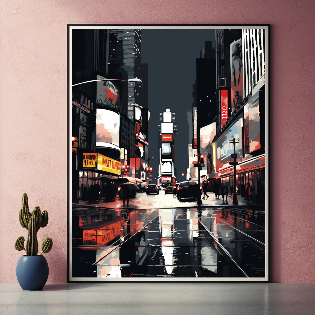 Times Square NYC Travel Poster Posters Prints Wall Art Modern Home Room ...