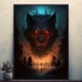 Raging Wolf Posters Prints Wall Art Modern Home Room Bar Decor Painting ...