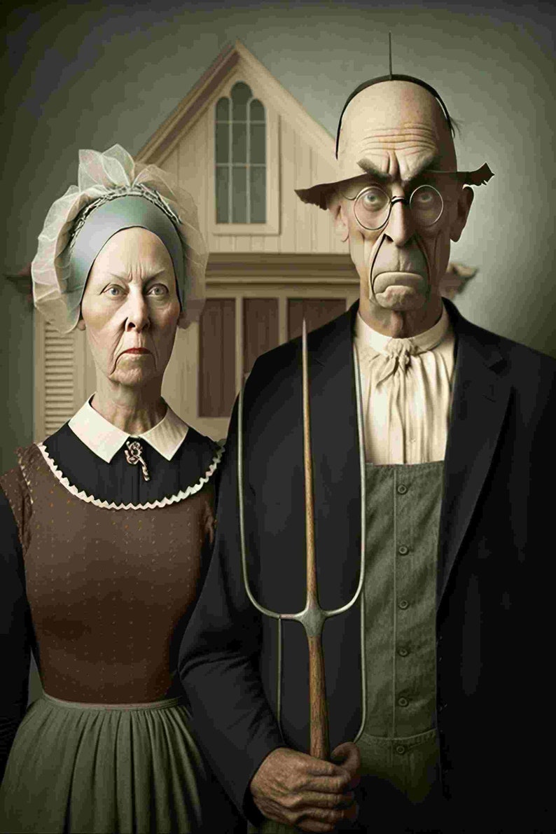 American Gothic Posters Prints Wall Art Modern Home Room Bar Decor ...