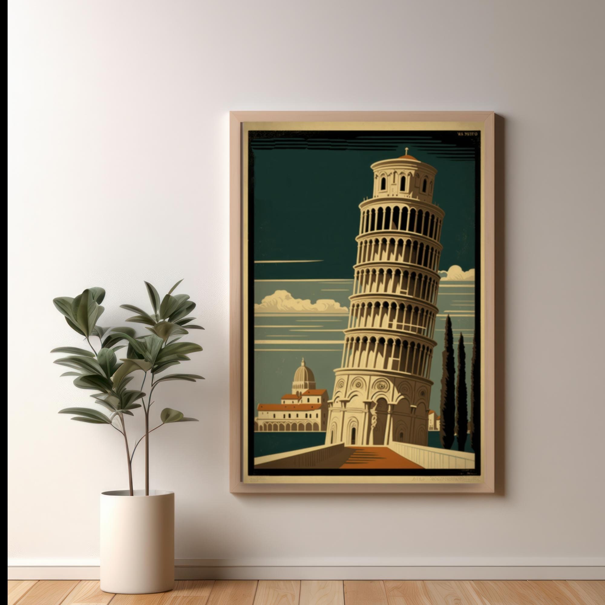 Leaning Tower of Pisa Travel Poster Posters Prints Wall Art - Etsy