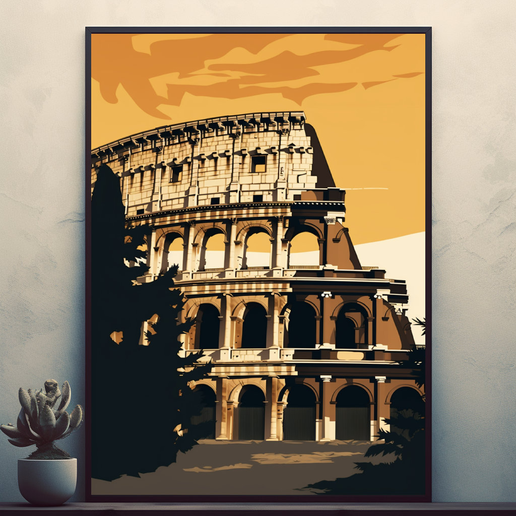 The Colosseum Rome Travel Poster Posters Prints Wall Art Modern Home ...