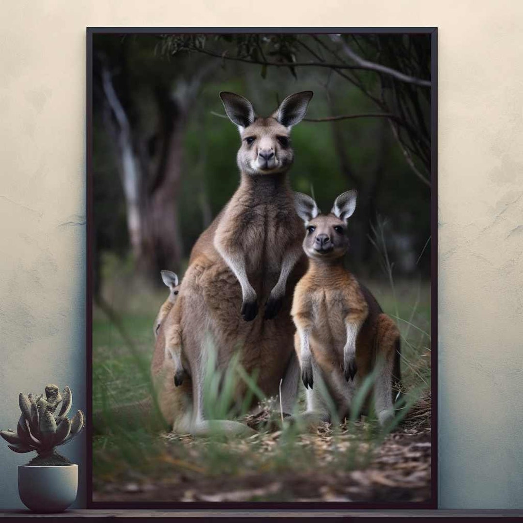 Kangaroos Posters Prints Wall Art Modern Home Room Bar Decor Painting ...