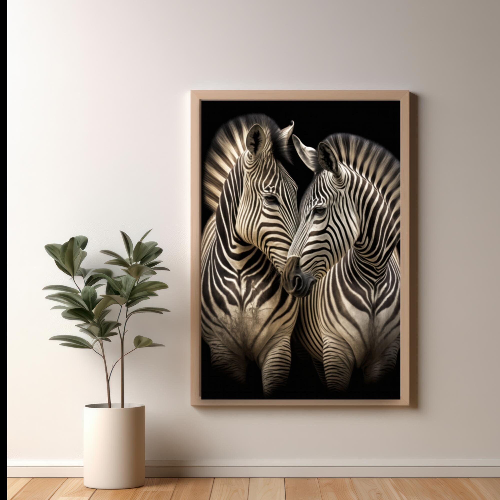 Zebra Love Posters Prints Wall Art Modern Home Room Bar Decor Painting ...