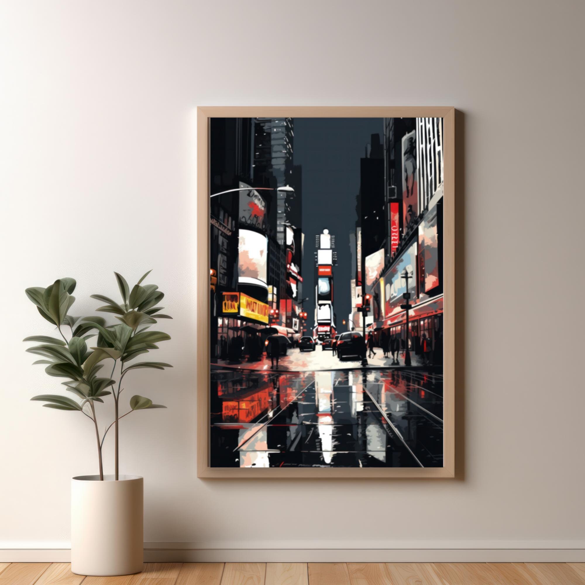 Times Square NYC Travel Poster Posters Prints Wall Art Modern Home Room ...