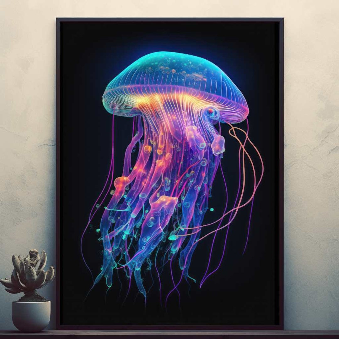 Jelly Fish Posters Prints Wall Art Modern Home Room Bar Decor Painting ...