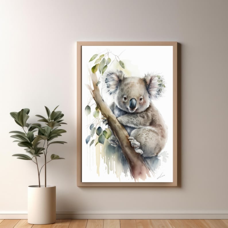 Cute Koala Posters Prints Wall Art Modern Home Room Bar Decor Painting ...
