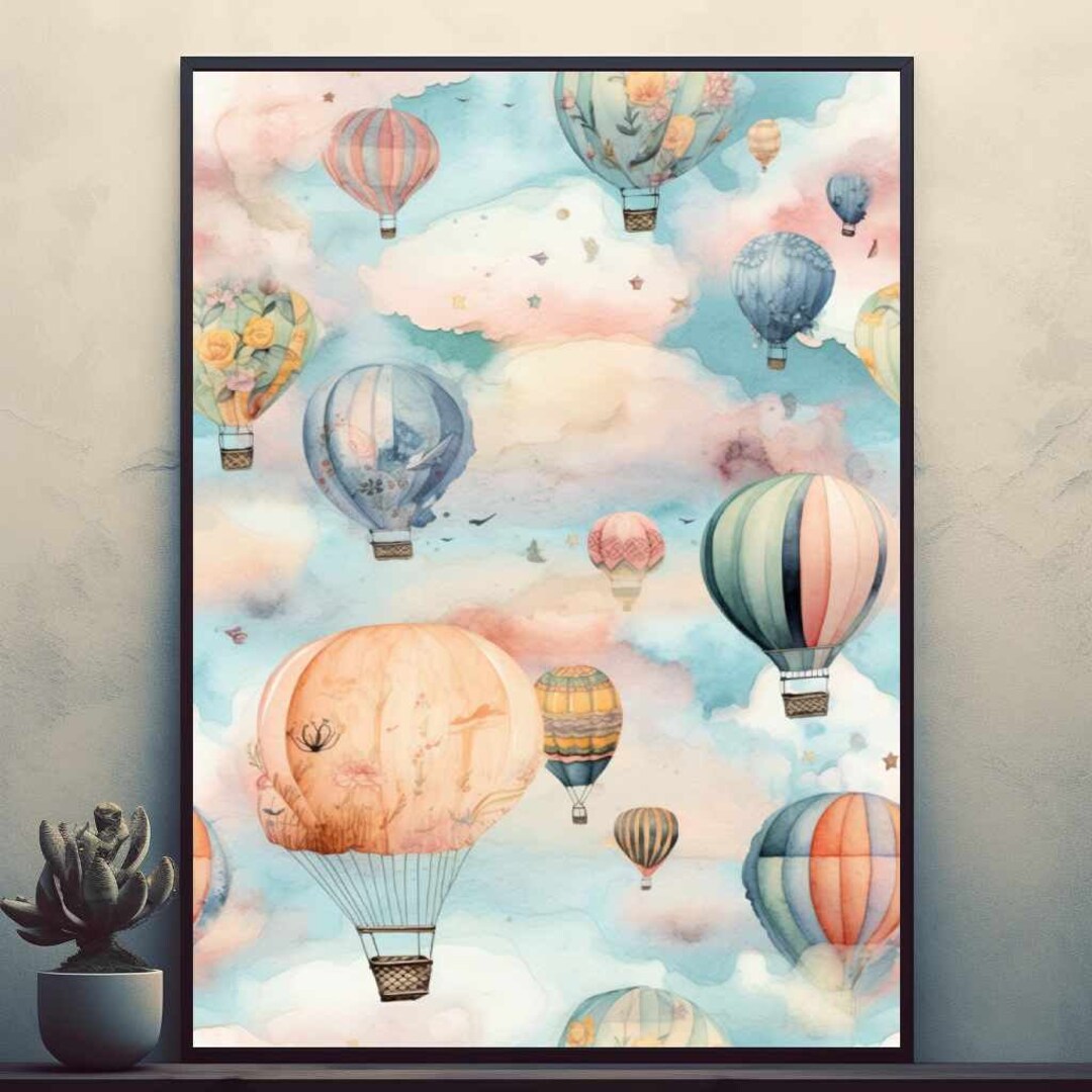 Hot Air Balloons Posters Prints Wall Art Modern Home Room Bar Decor ...