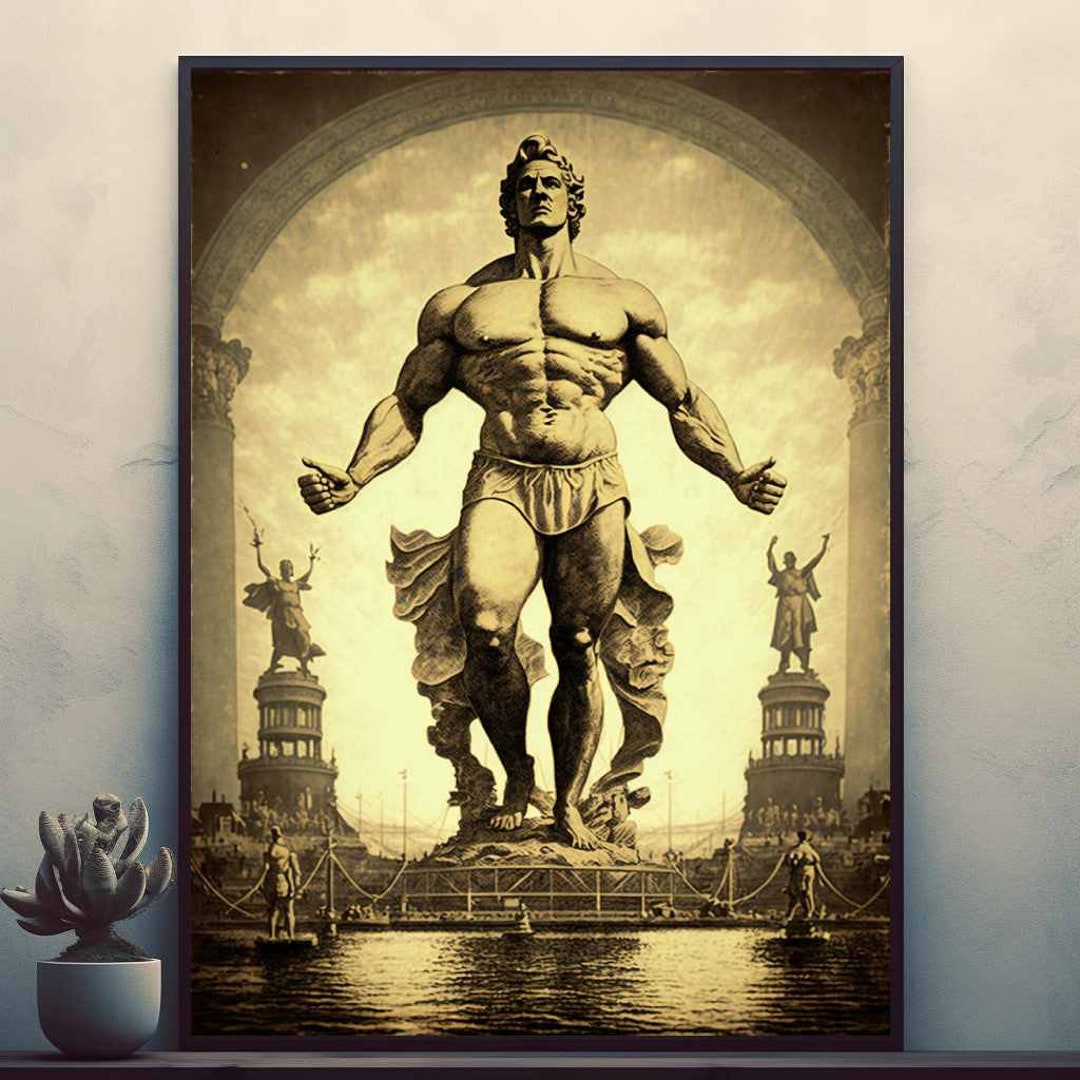 Colossus of Rhodes Vintage Posters Prints Wall Art Modern Home Room Bar ...