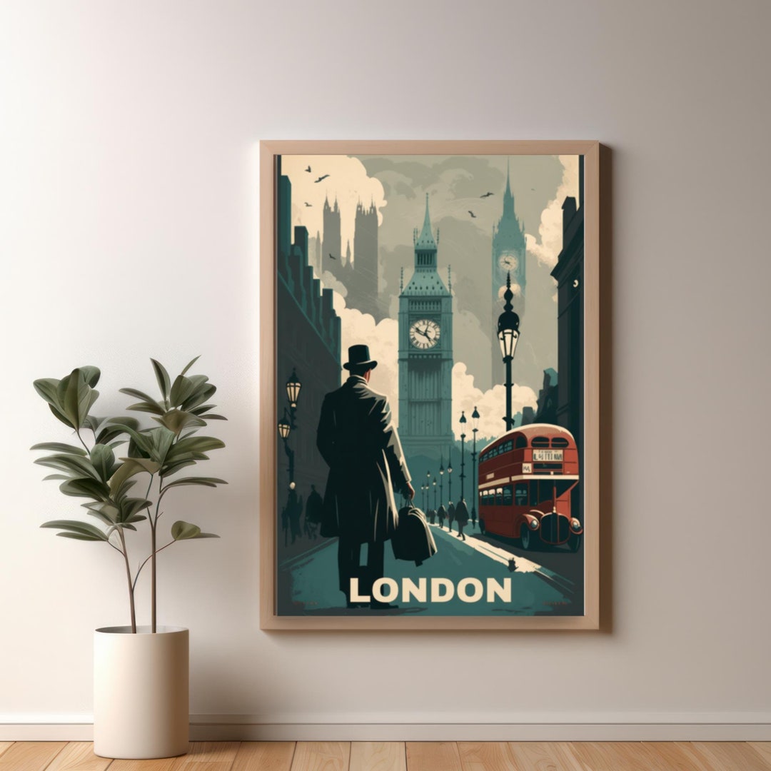London Travel Poster Posters Prints Wall Art Modern Home Room Bar Decor ...