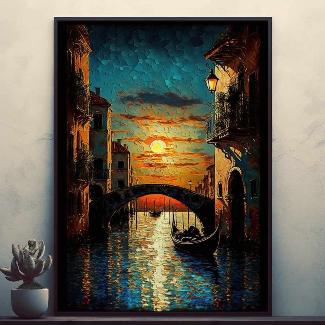 Sunset in Venice Posters Prints Wall Art Modern Home Room Bar Decor ...