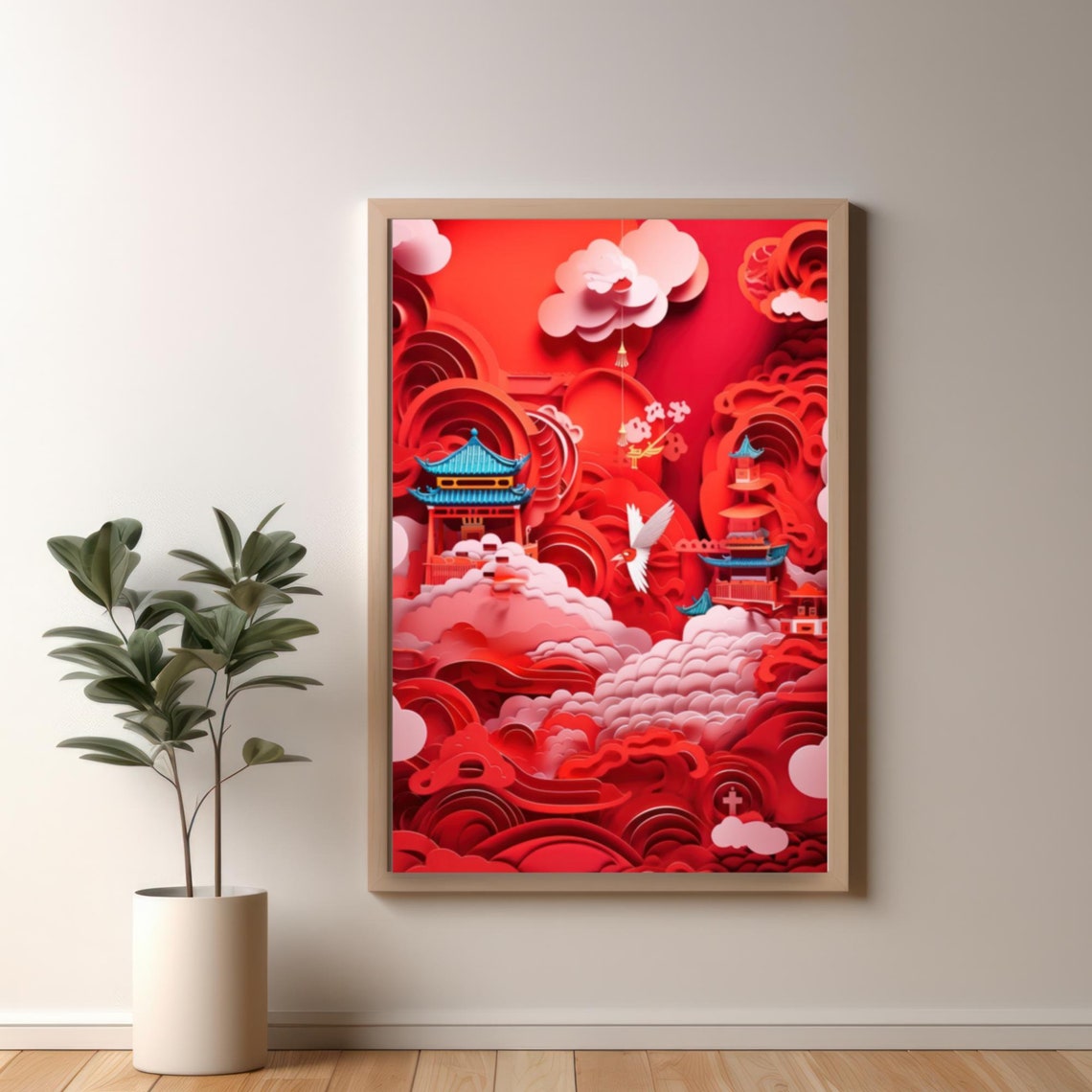 Kirigami Posters Prints Wall Art Modern Home Room Bar Decor Painting ...