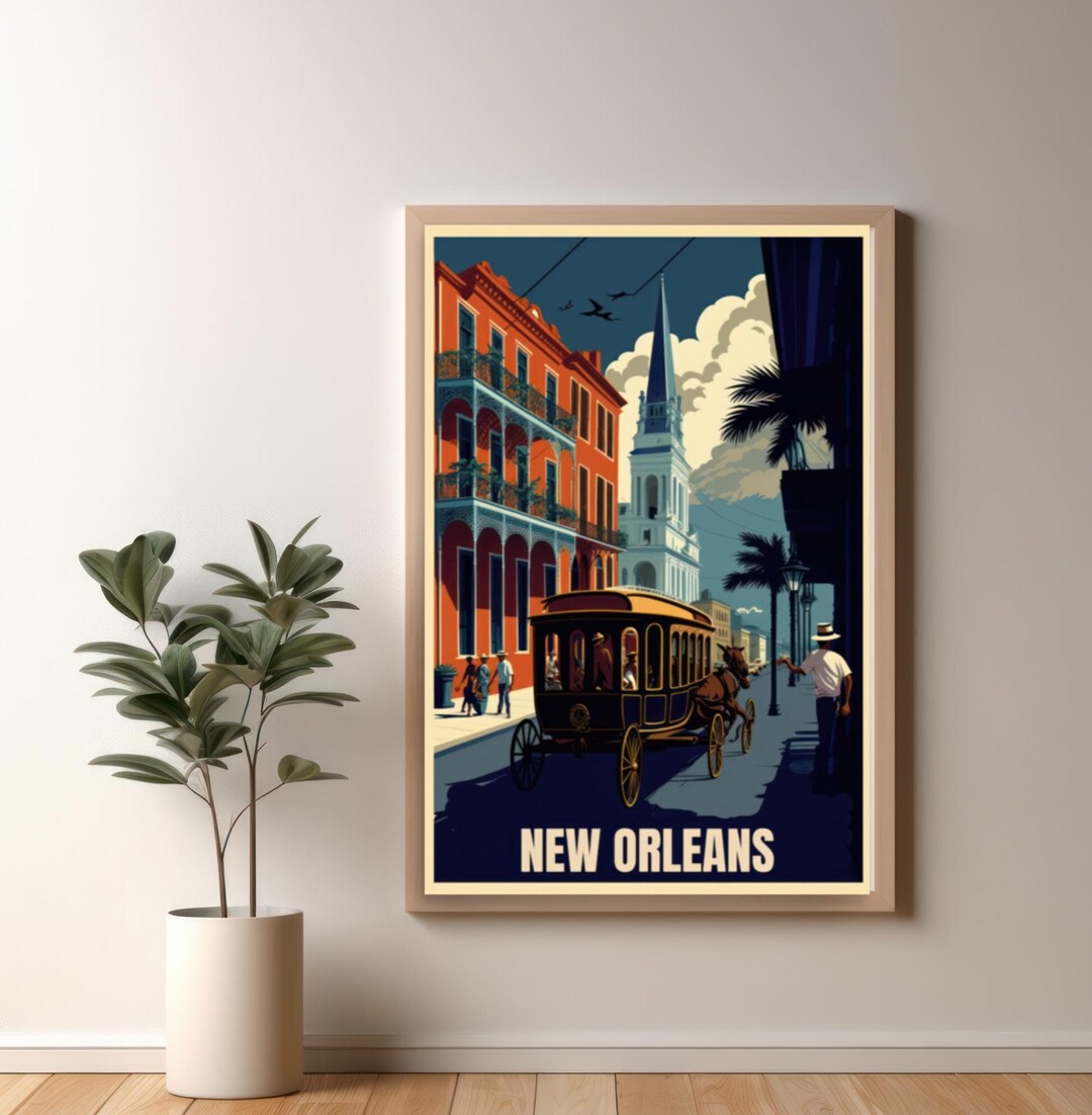 New Orleans Travel Poster Posters Prints Wall Art Modern Home Room Bar ...