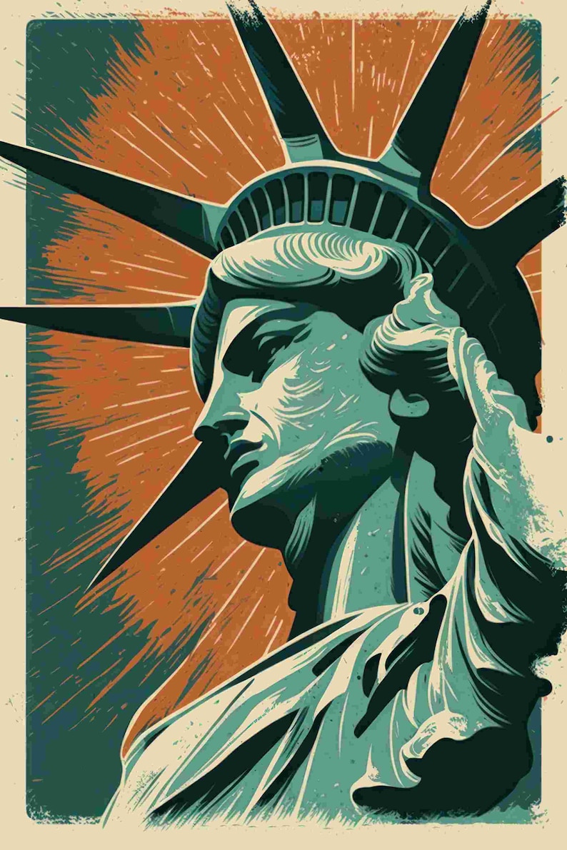 Statue of Liberty Travel Poster Posters Prints Wall Art Modern Home ...