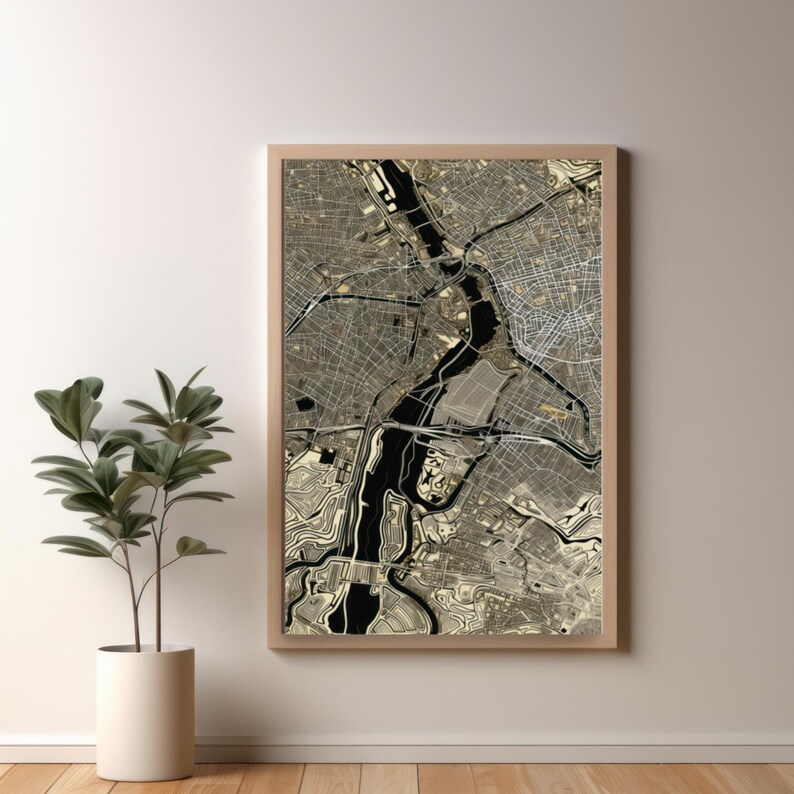 Rome Cartography Map Vintage Posters Prints Wall Art Modern Home Room ...