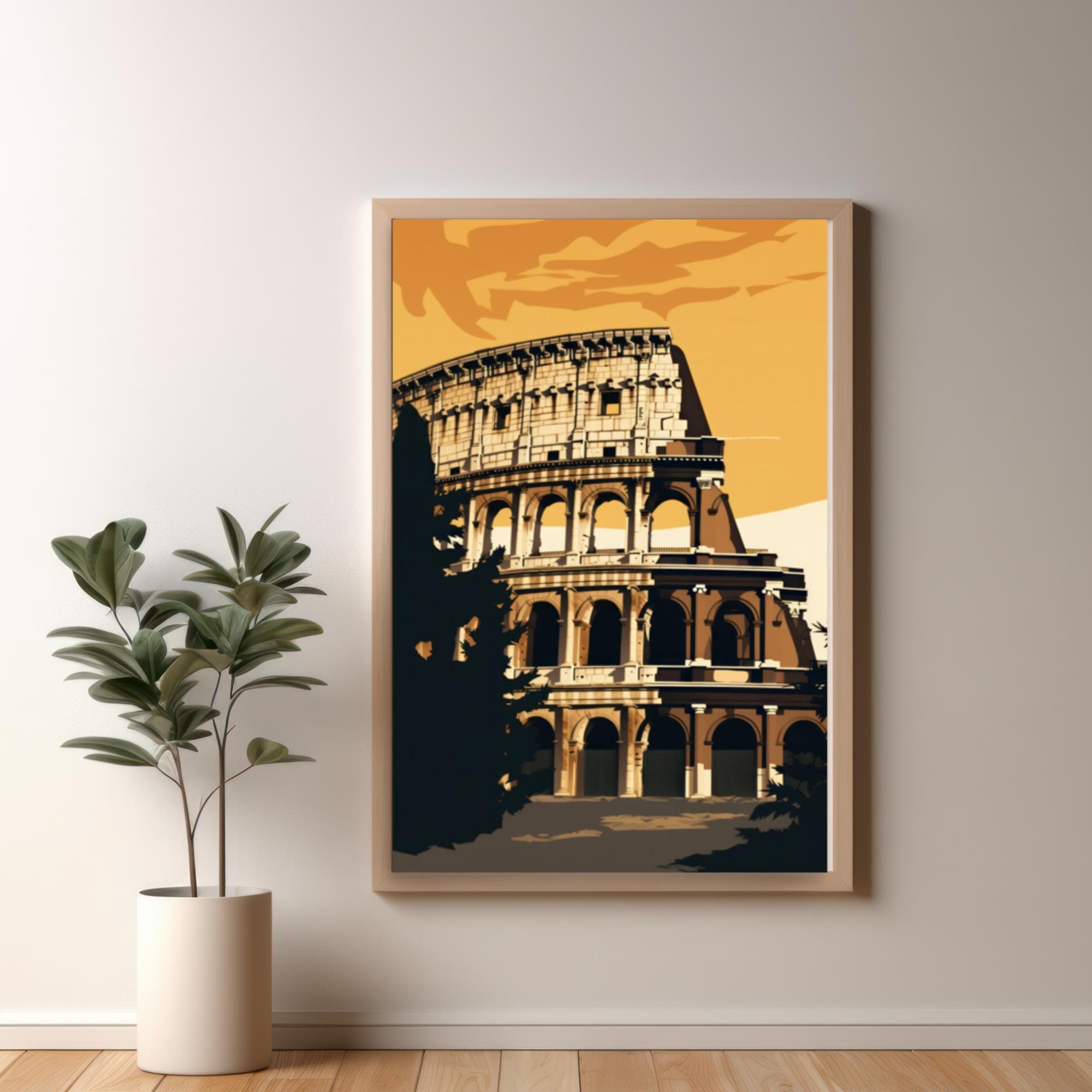 The Colosseum Rome Travel Poster Posters Prints Wall Art Modern Home ...