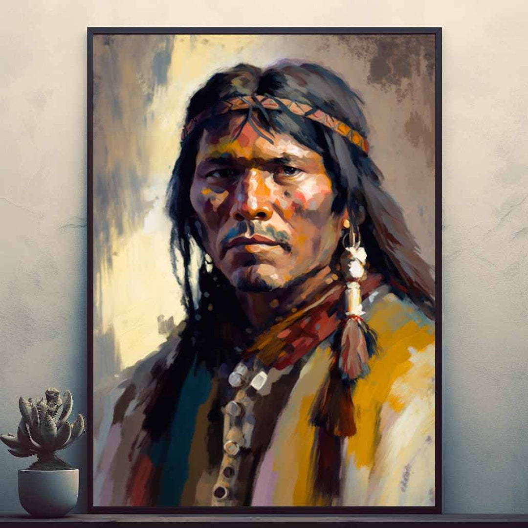 Native American - Oil Painting Vintage Posters Prints Wall Art Modern ...
