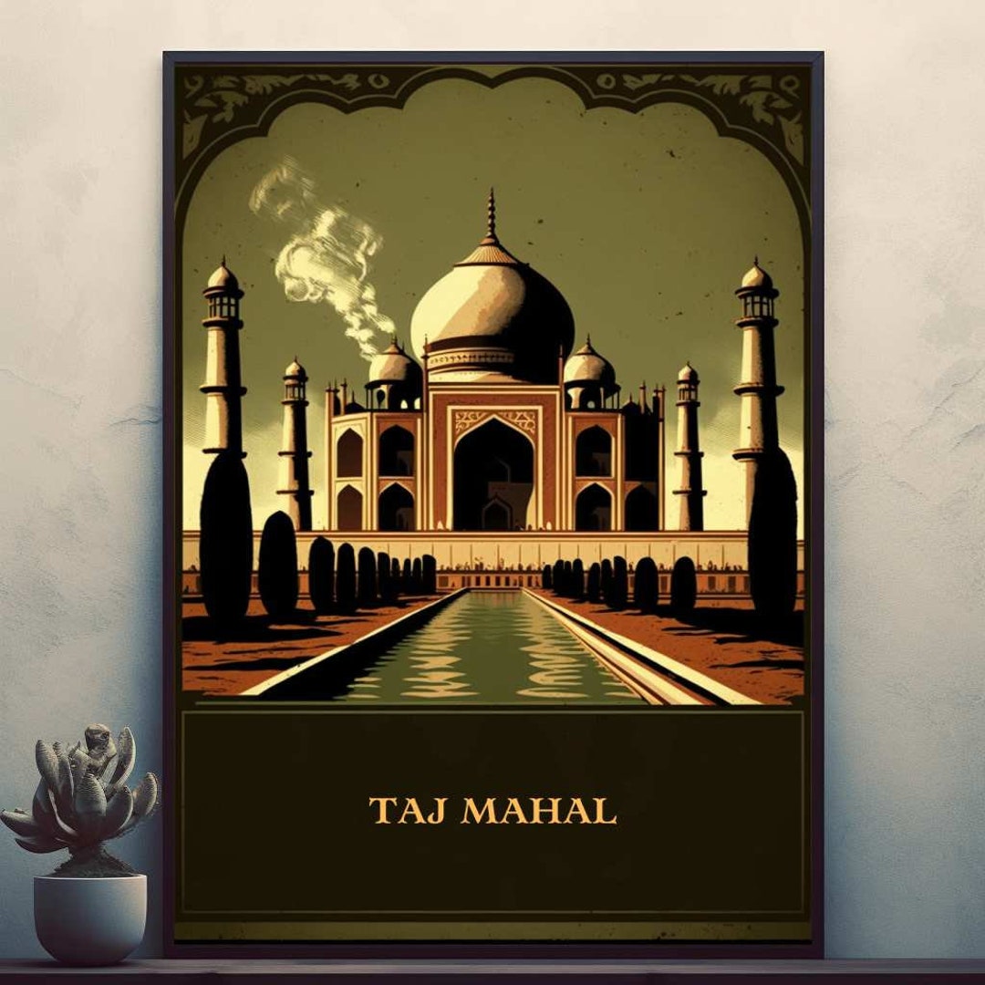 Taj Mahal Travel Poster Posters Prints Wall Art Modern Home Room Bar ...