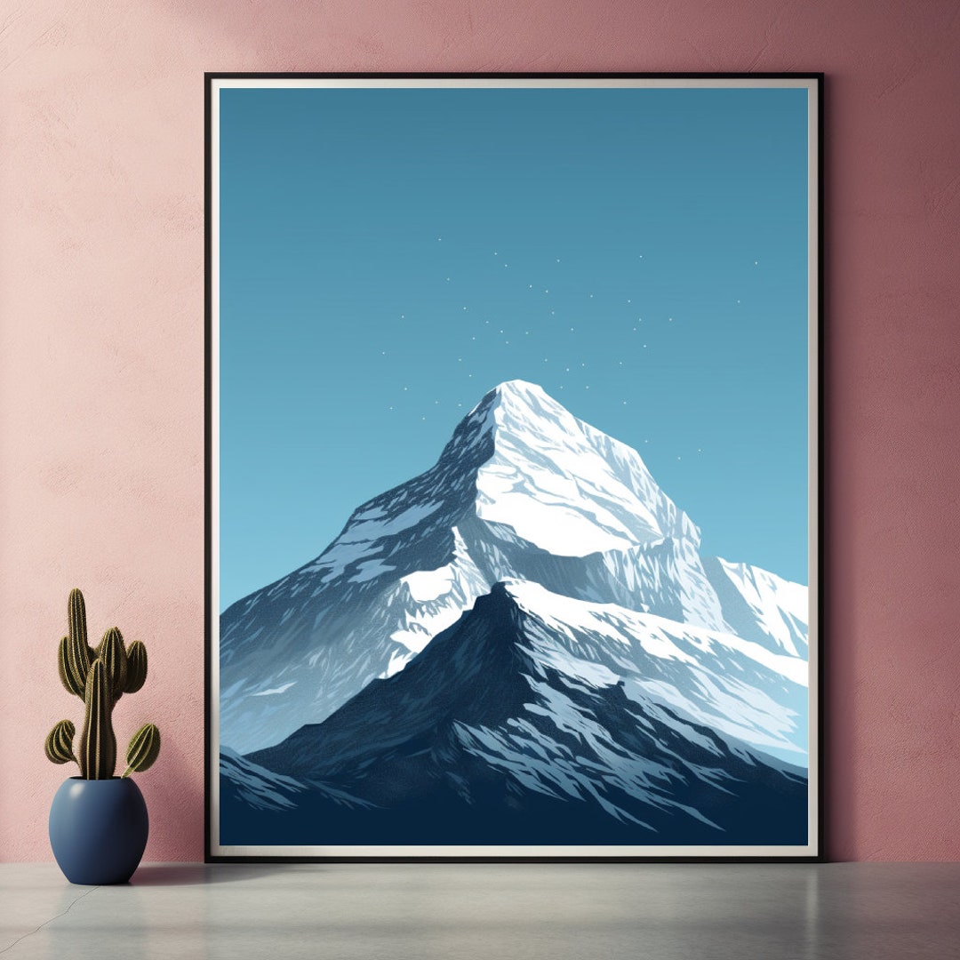 Mount Everest Travel Poster Posters Prints Wall Art Modern Home Room ...