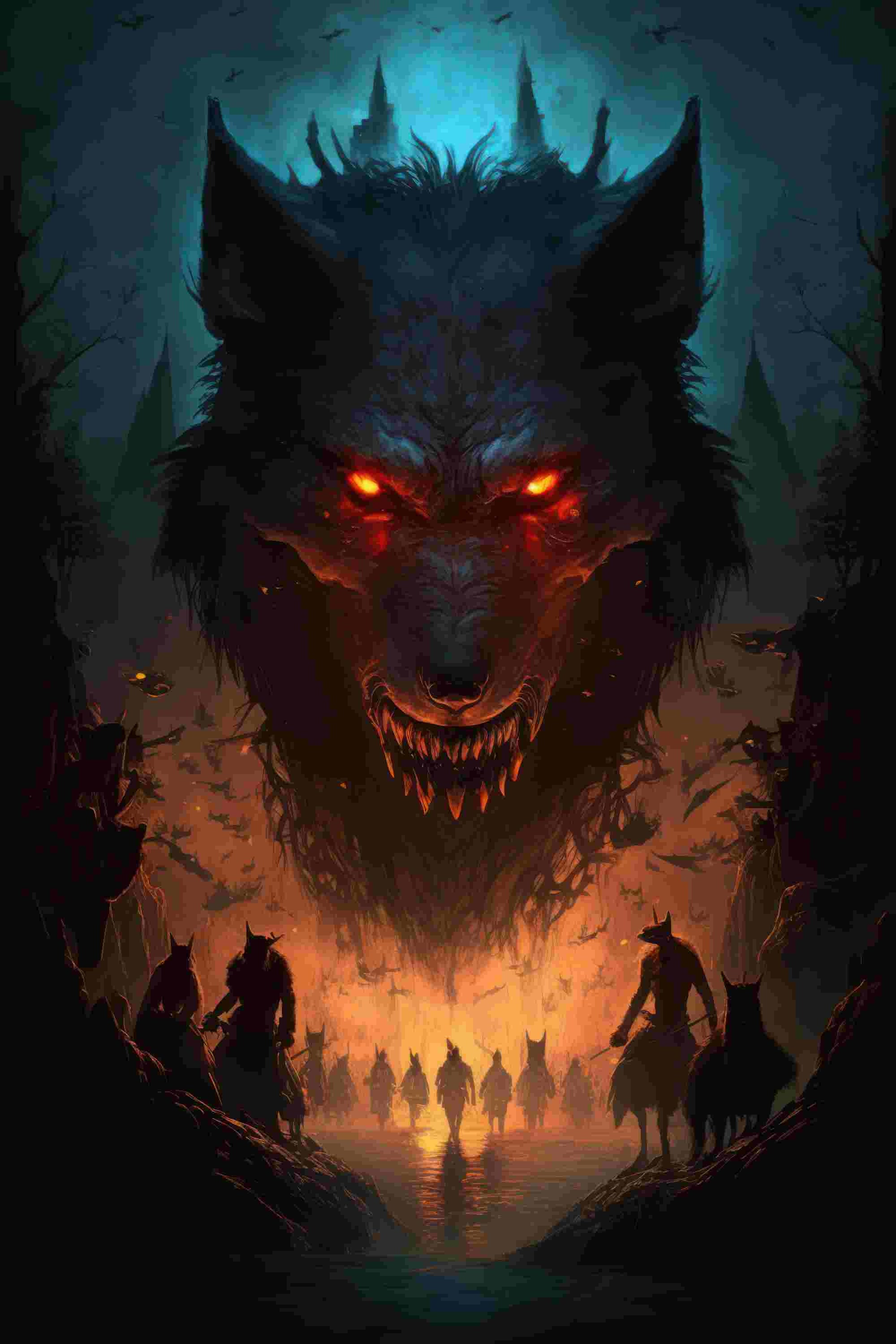 Raging Wolf Posters Prints Wall Art Modern Home Room Bar Decor Painting ...