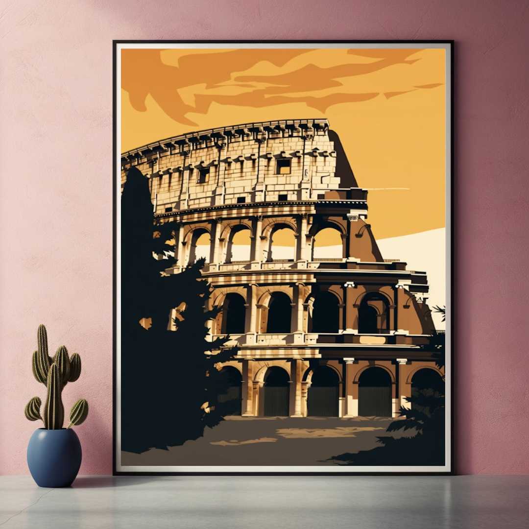 The Colosseum Rome Travel Poster Posters Prints Wall Art Modern Home ...