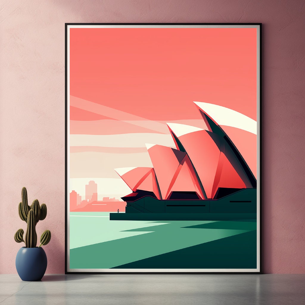 Sydney Opera House Travel Poster Posters Prints Wall Art Modern Home ...