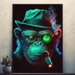 Smoking Ape Posters Prints Wall Art Modern Home Room Bar Decor Painting ...