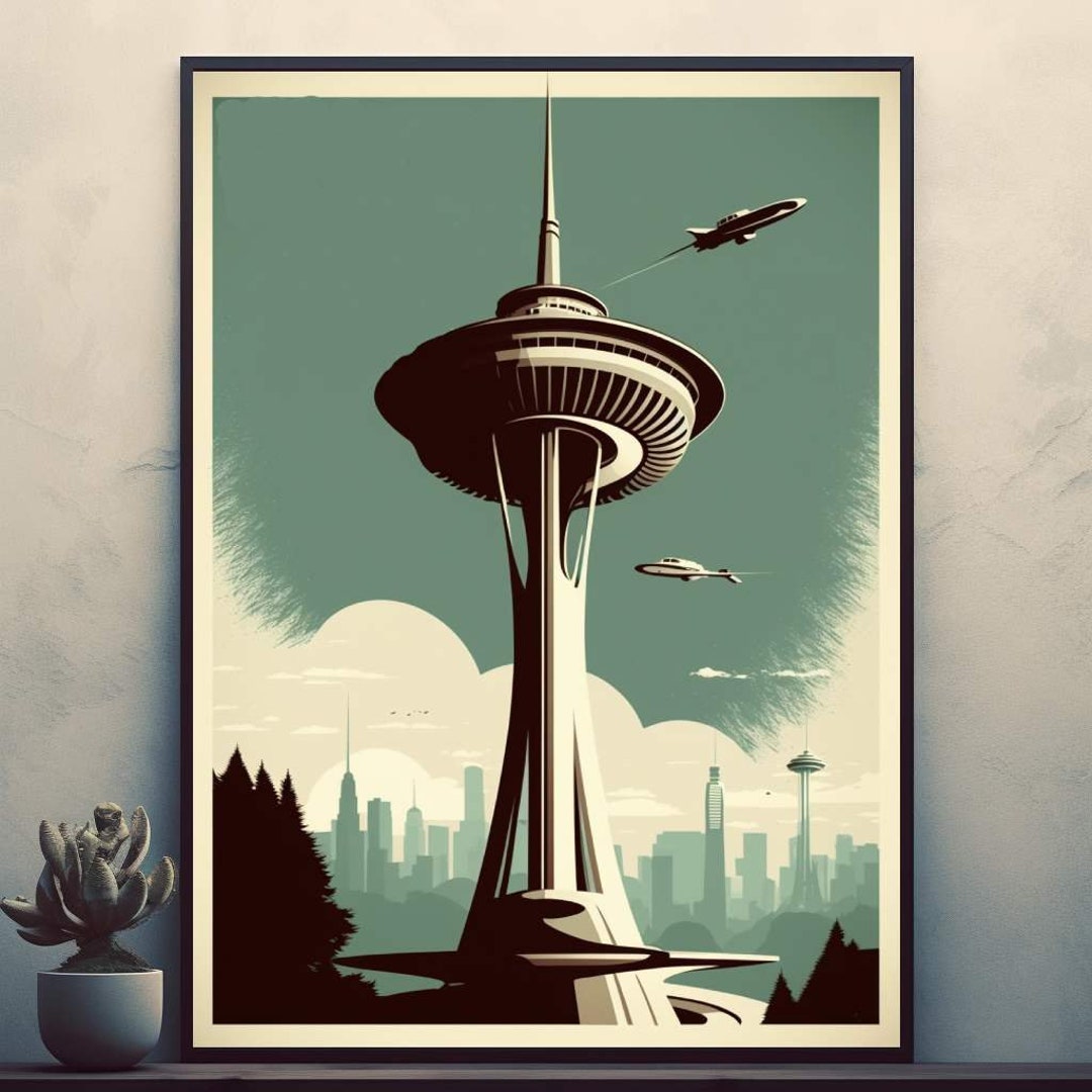 Seattle Travel Poster Posters Prints Wall Art Modern Home Room Bar ...