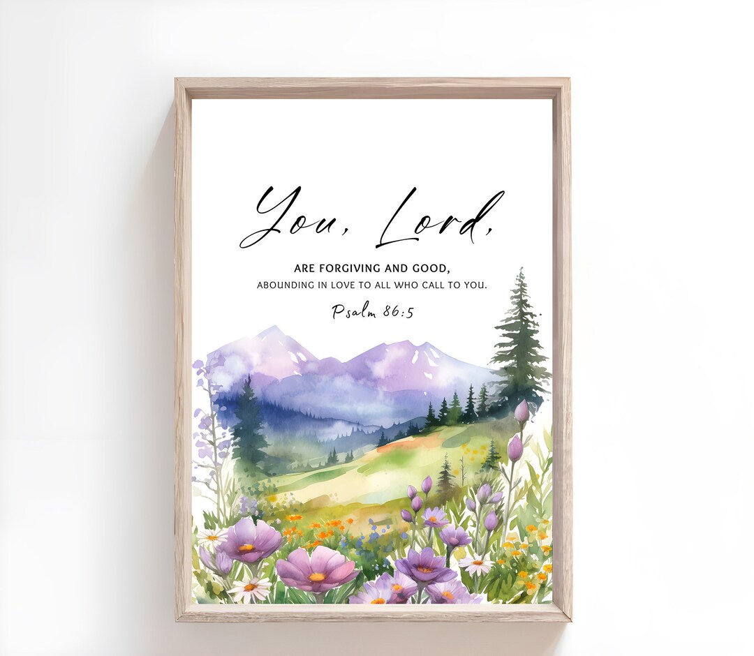 Psalm 86:5 Modern Minimalist Bible Verse Wall Art, Christian Scripture ...