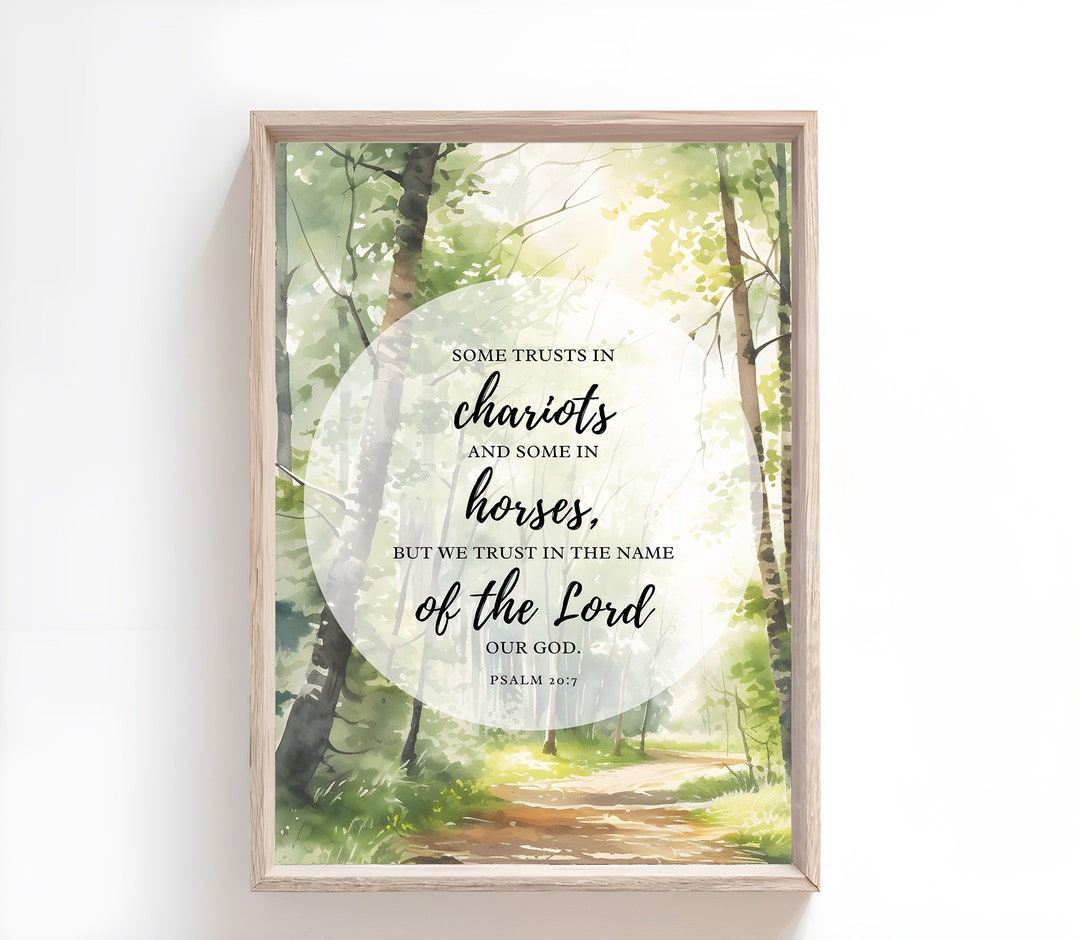 Psalm 20:7 Psalms Verse Bible Quote Print, Minimalist Scripture ...