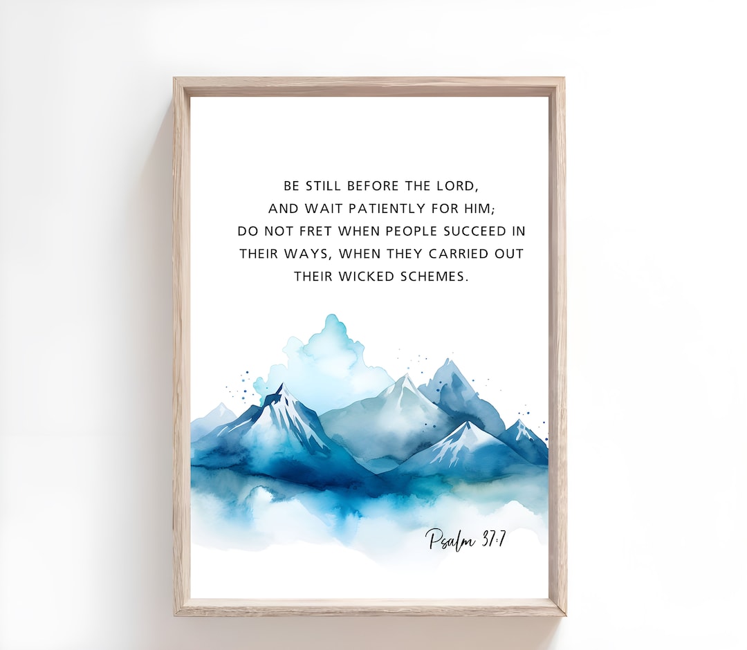 Psalm 37:7 Psalms Verse Bible Quote Print, Minimalist Scripture ...