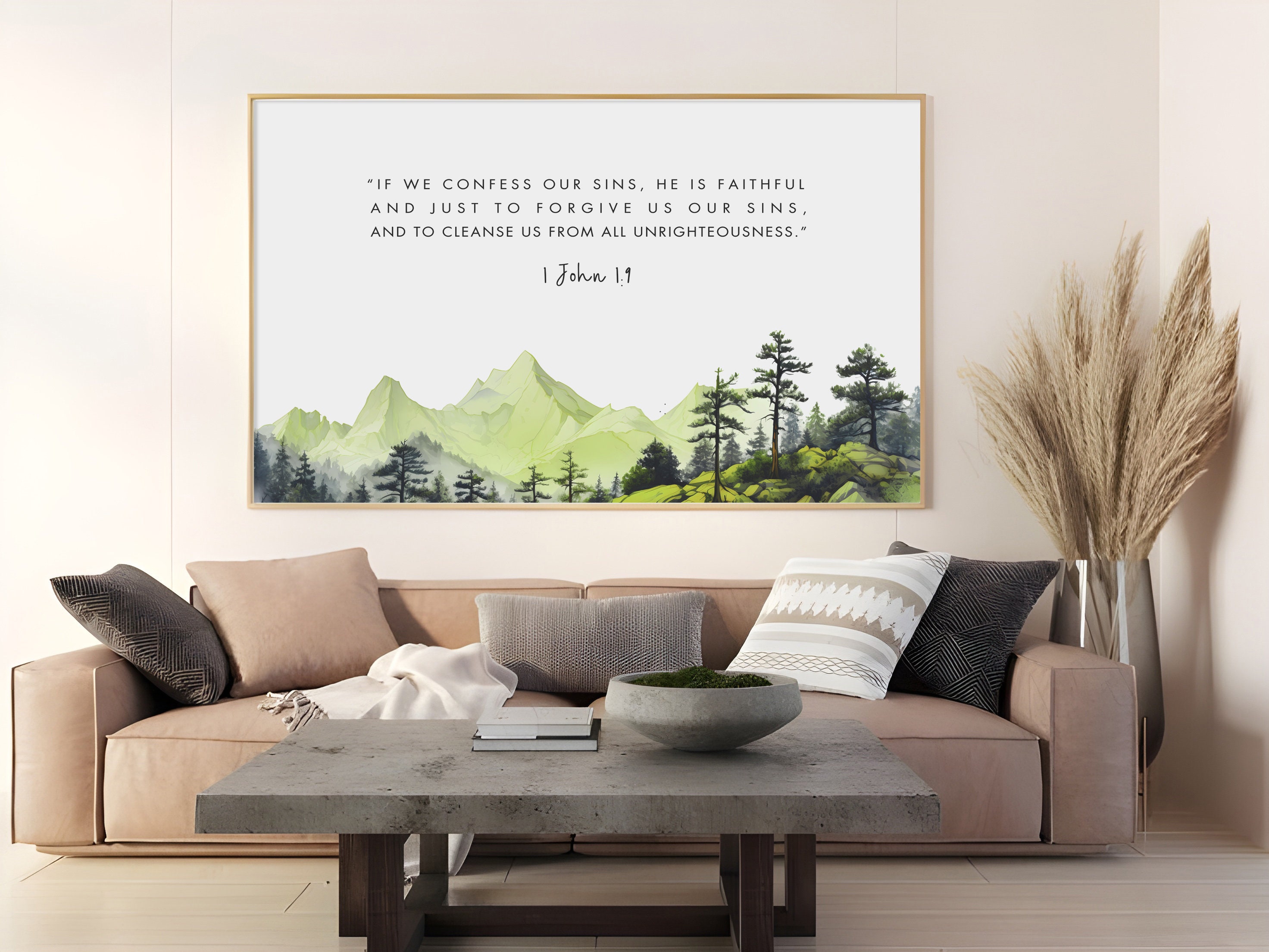 1 John 1:9 Minimalist Scripture Printable, Nursery Décor Christian Art ...