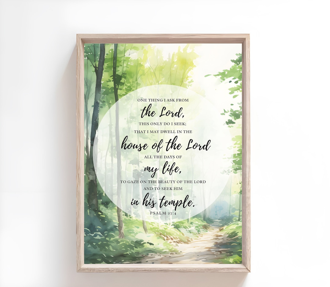 Psalm 27:4 Psalms Verse Bible Quote Print, Minimalist Scripture ...
