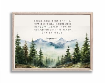 Philippians 1:6 He Who Began a Good Work Christ Jesus Bible Verse Wall ...