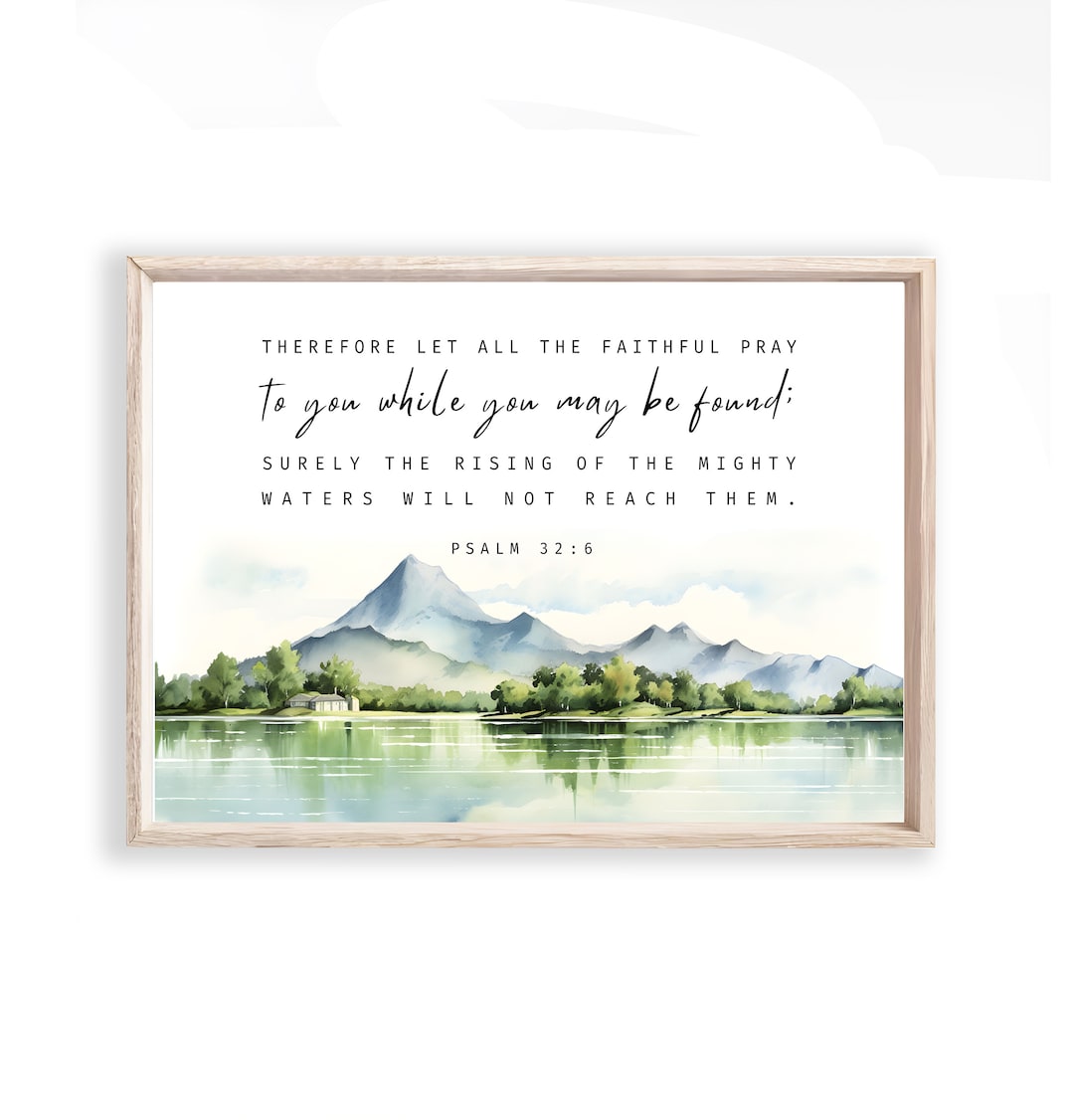 Psalm 32:6 Modern Minimalist Bible Verse Wall Art, Christian Scripture ...