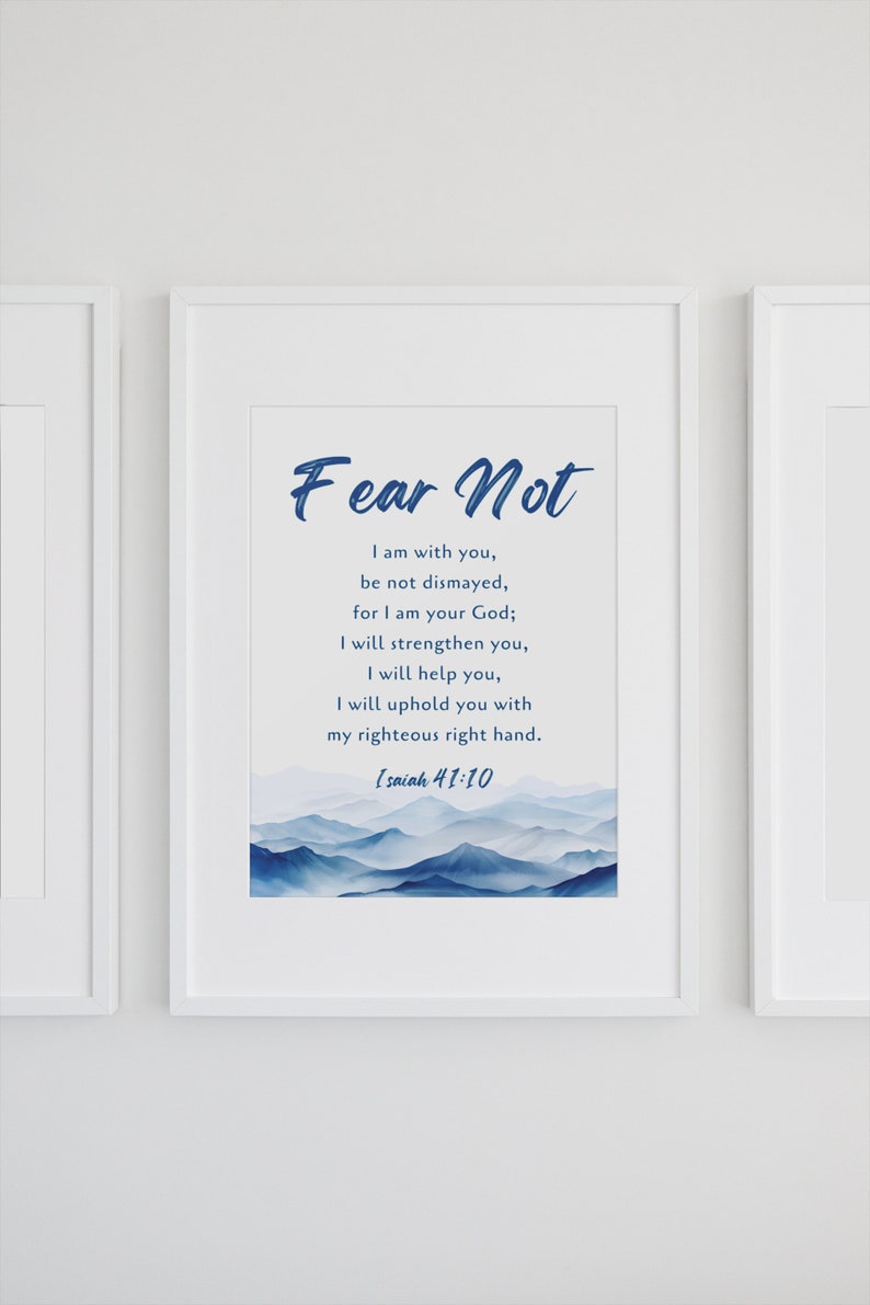 Isaiah 41:10 Modern Minimalist Bible Verse Wall Art, Christian ...