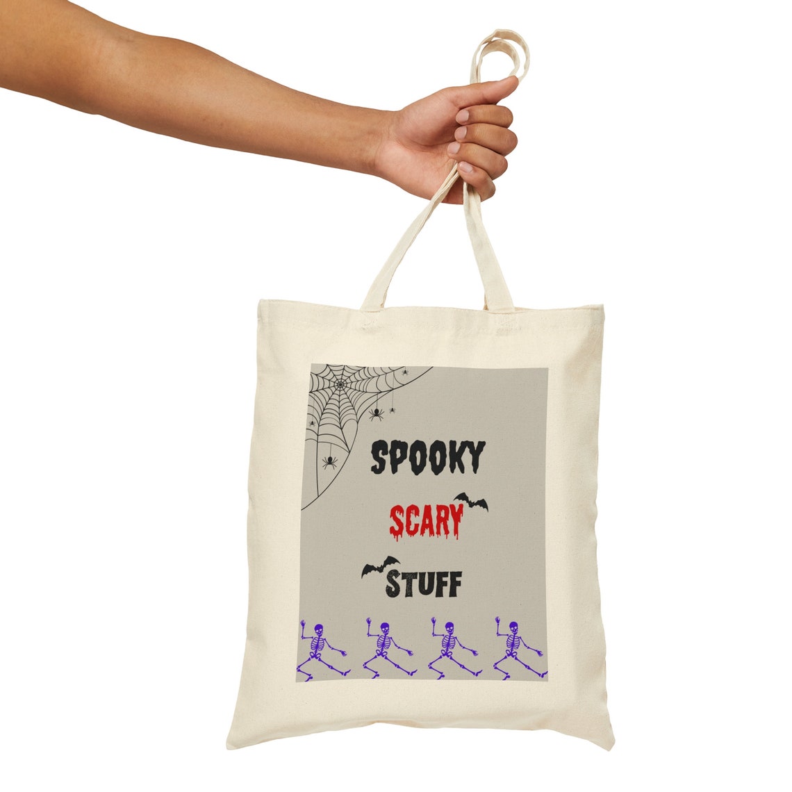 Spooky Scary Stuff Tote Bag, Halloween Tote Bag, Skeleton Tote Bag ...
