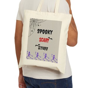 Spooky Scary Stuff Tote Bag, Halloween Tote Bag, Skeleton Tote Bag ...