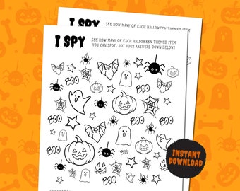 Halloween I Spy Game for Kids Printable Find and Count - Etsy