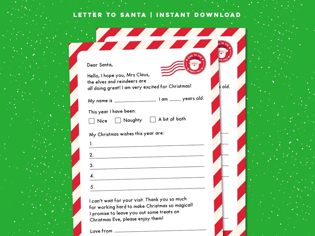 Letter to Santa Claus | Father Christmas Letter | Christmas List | Dear ...