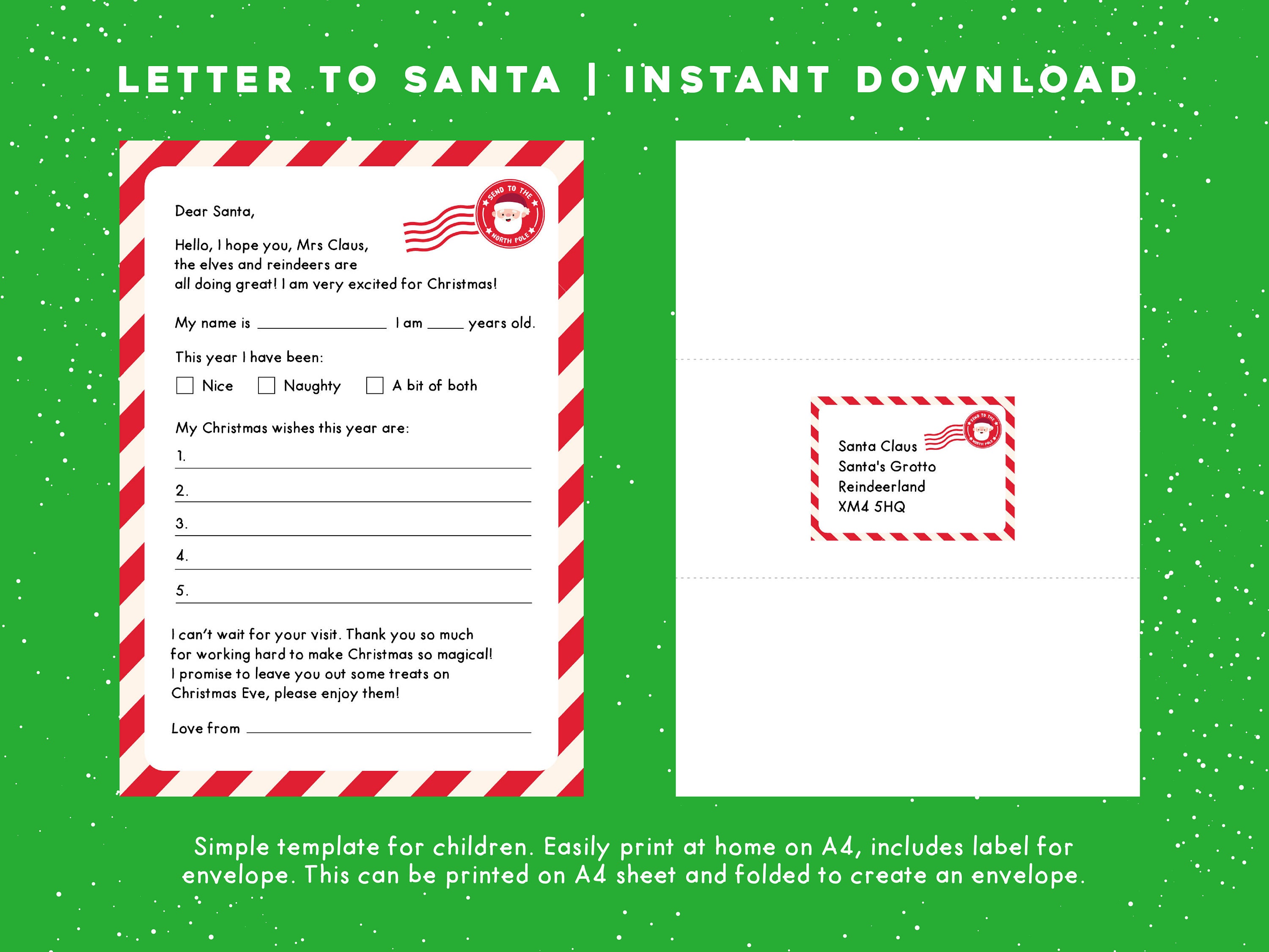 Letter to Santa Claus Father Christmas Letter Christmas List Dear Santa ...