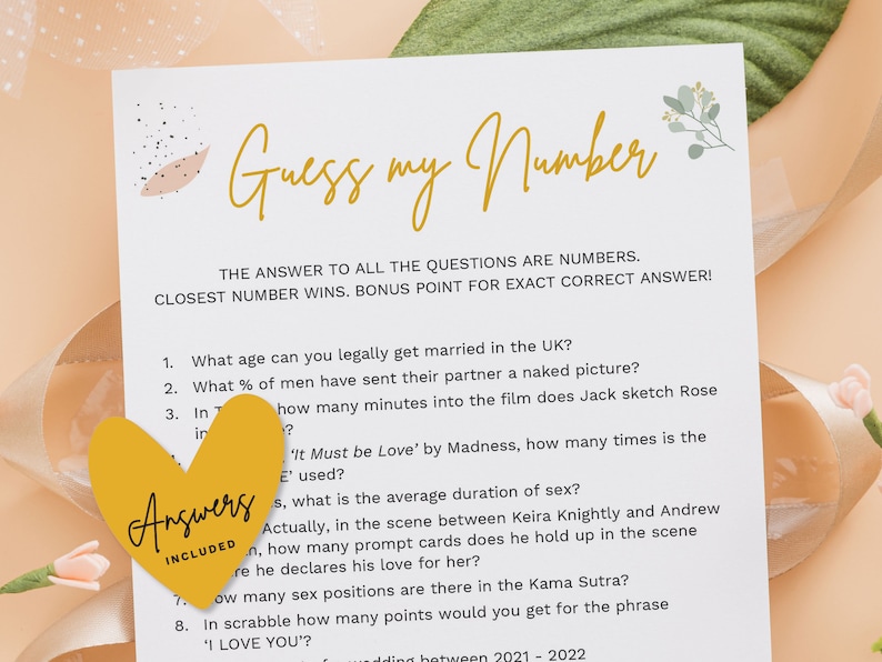 Guess My Number Game | Hen Party Games | Hen Do | Bachelorette Party ...
