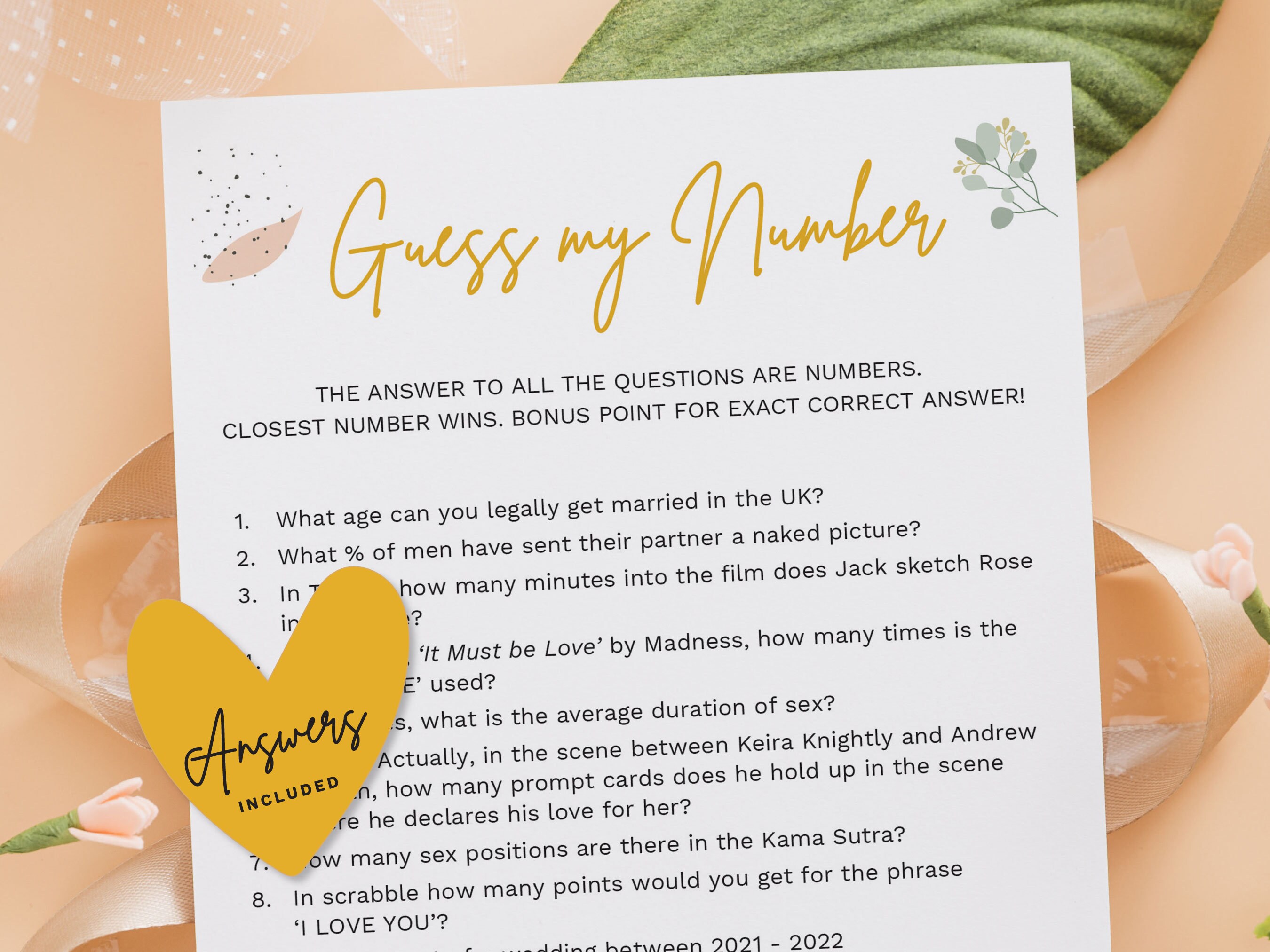Guess My Number Game | Hen Party Games | Hen Do | Bachelorette Party ...