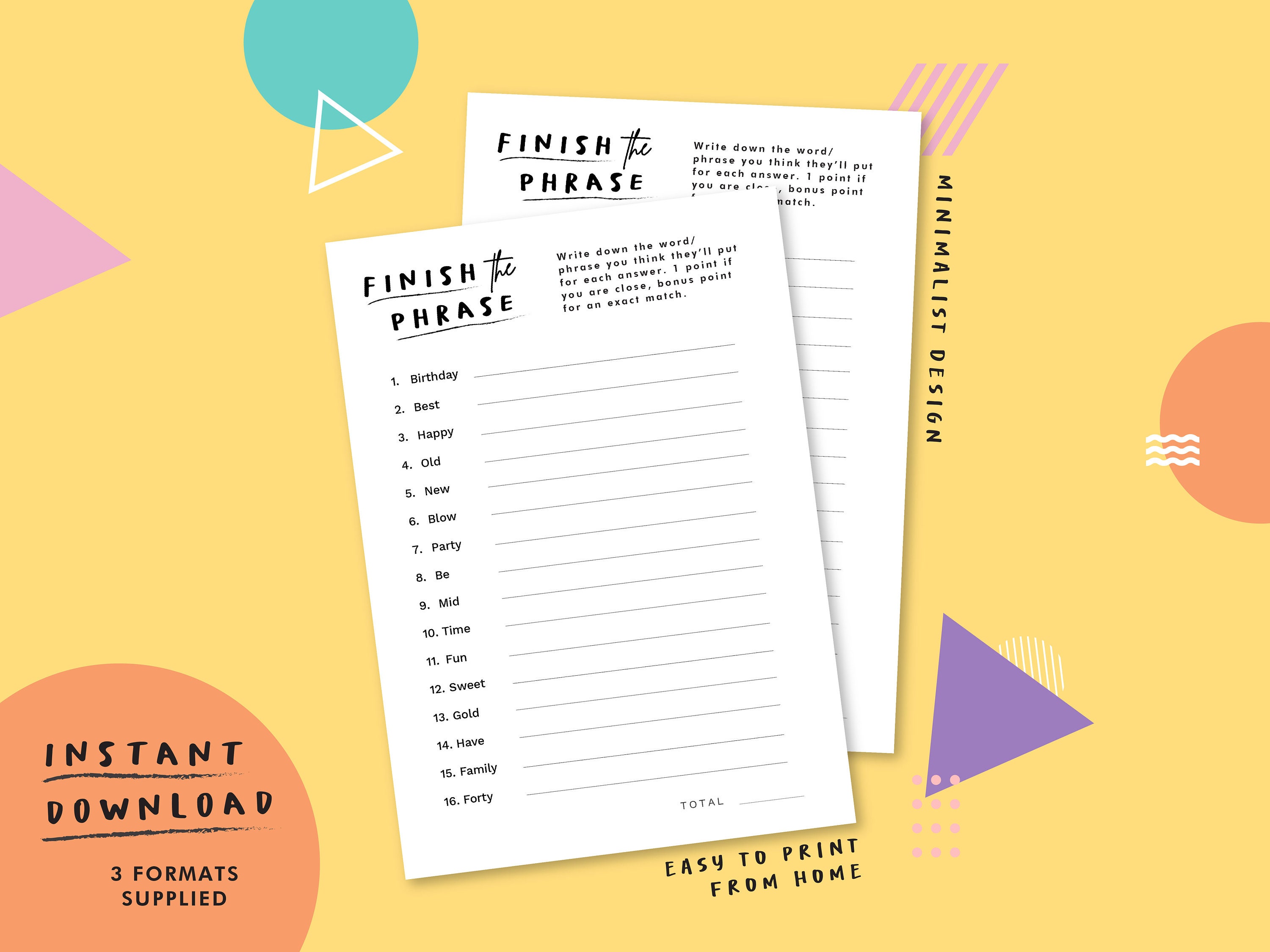 Finish the Phrase | Party Games | Phrase Game | Word Games | Instant ...