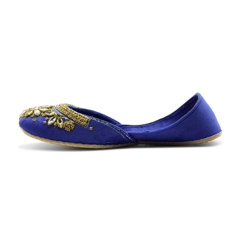 Blue Khussa Velvet Wedding Bridal Mojari Juti Punjabi Jutti Ethnic ...