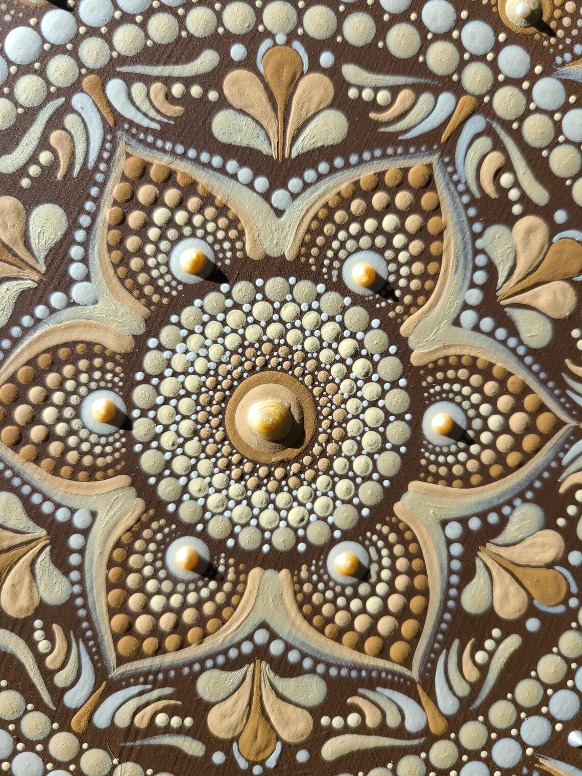 Dot Mandala Art on 10 Wooden Plaque, Bohemian Style Decore for Home or ...