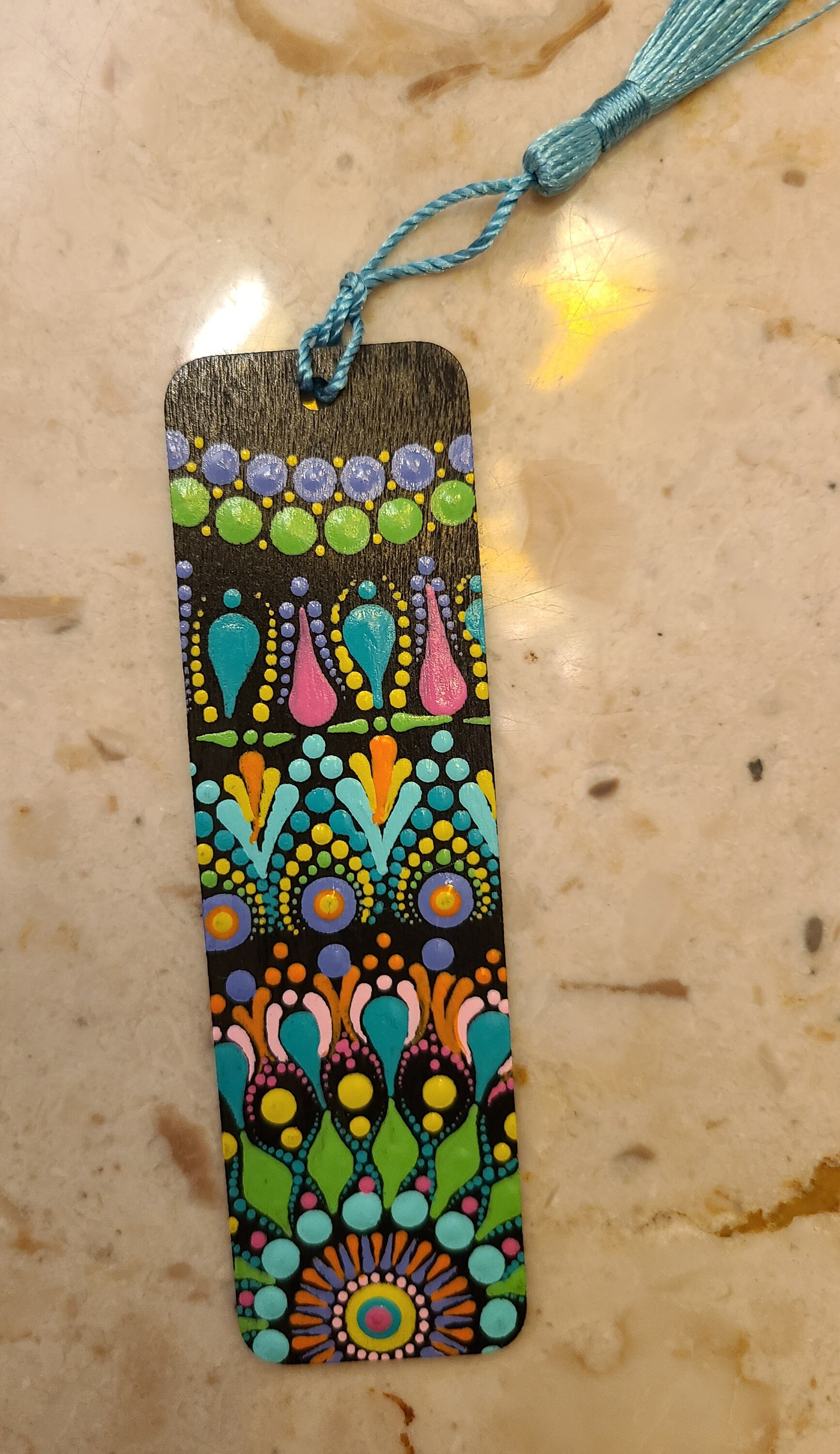 Wooden, Hand-painted Bookmarks With Dot Mandala Art,practical Gift for ...
