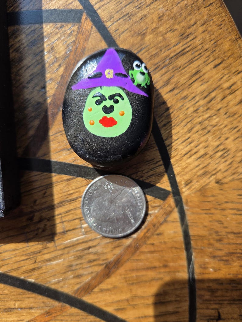 Ghost and Witch Tic Tac Toe Game Made With Painted Rocks, Includes ...