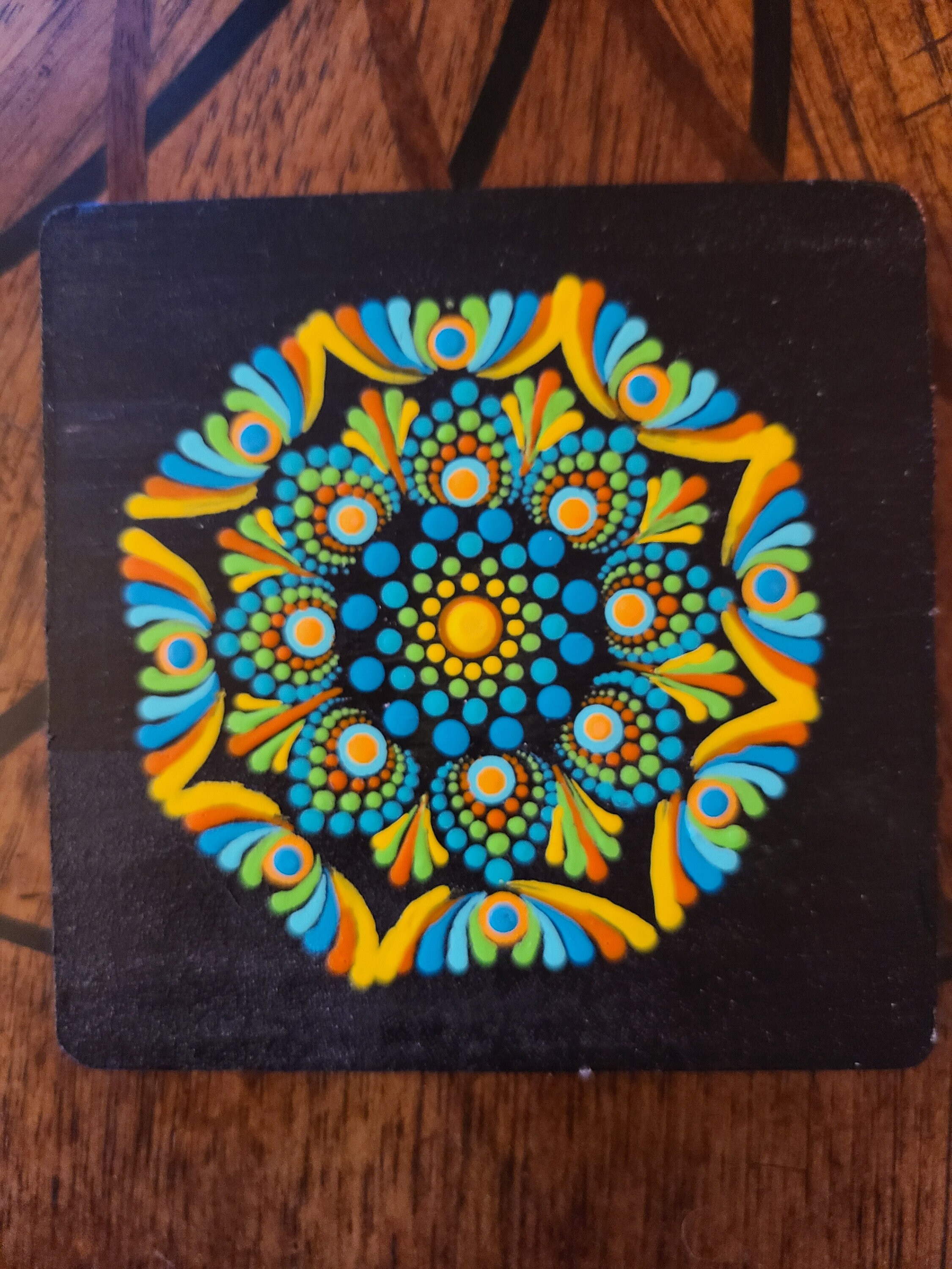 Hand-painted Wooden Mandala Coasters Functional Art - Etsy